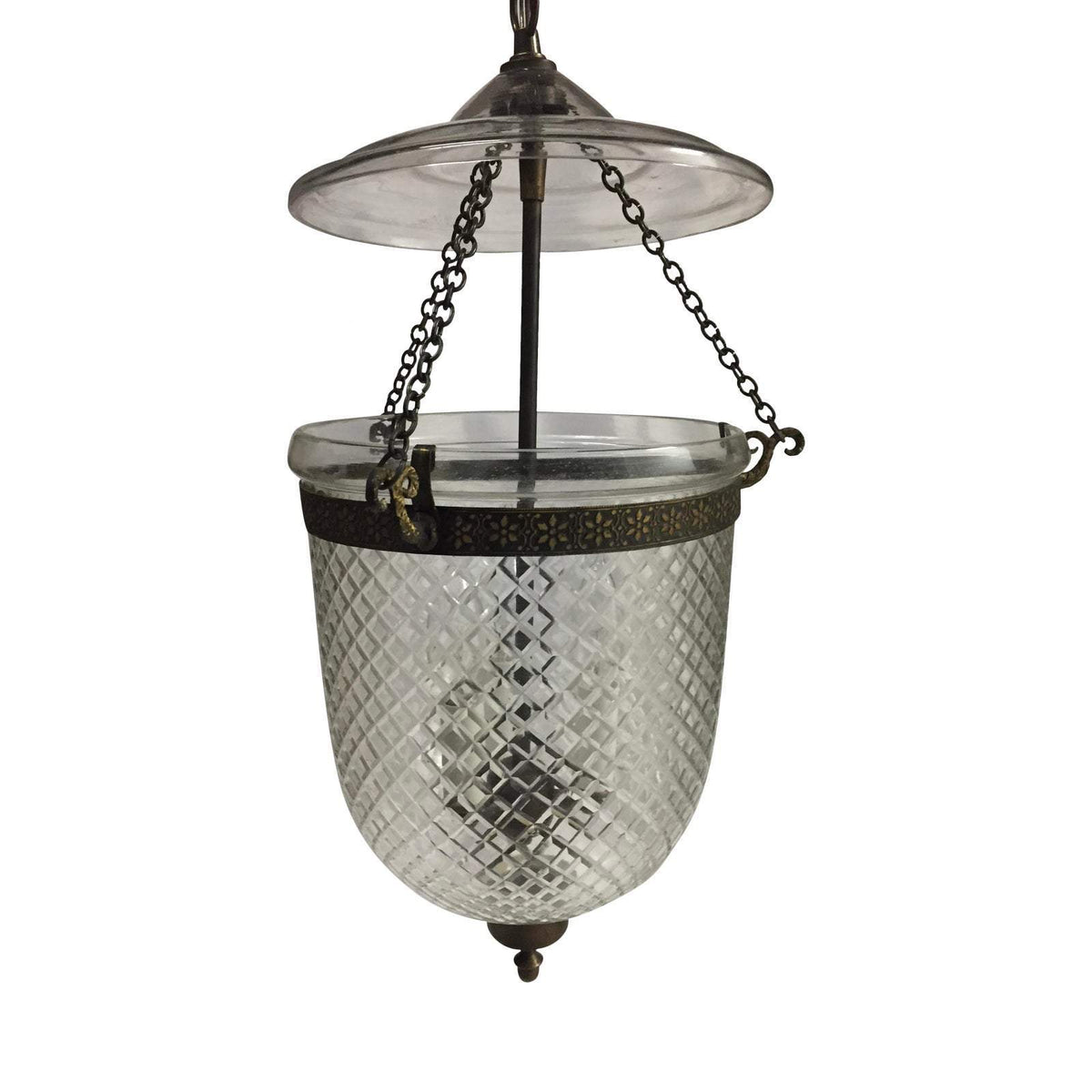 Glass Bell Jar Pendant Lights Antique Etched Bell Jar | Katie Leede
